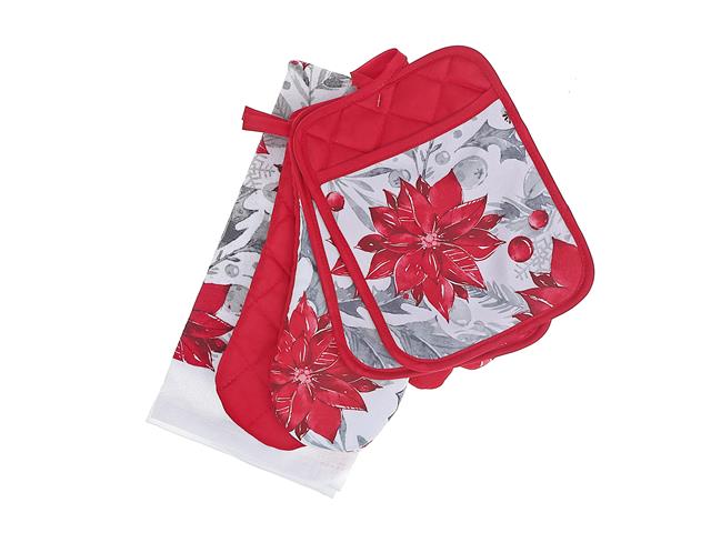 5 PC KITCHEN SET (RED POINSETTIA) - IH Casadecor