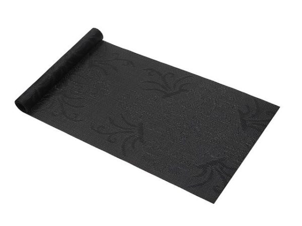 VINYL TABLE RUNNER (72") (DAMASK) (BLACK) - IH Casadecor