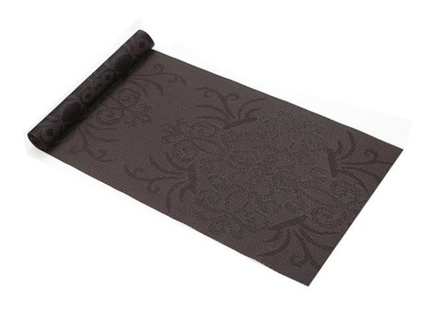 VINYL TABLE RUNNER (54") (DAMASK) (CHOCOLATE) - IH Casadecor