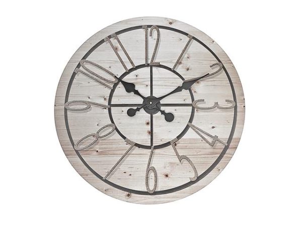 ROUND MDF 13" WALL CLOCK (WOOD PLANK) - IH Casadecor