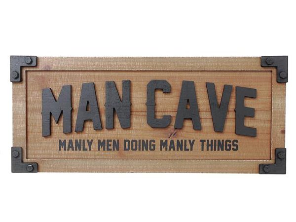 MDF WALL HANGING (MAN CAVE MANLY MEN DOIND MANLY THINGS) - IH Casadecor
