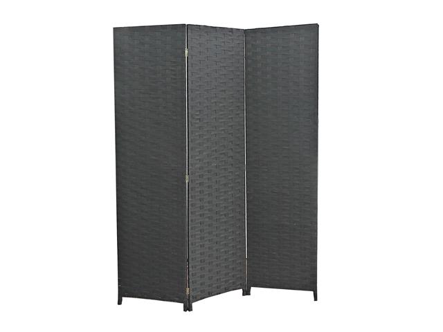 3 PANEL WOVEN BAMBOO SCREEN (BLACK) - IH Casadecor