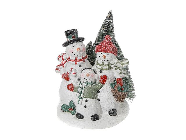 LED RESIN TRIPLE SNOWMAN DÉCOR - IH Casadecor
